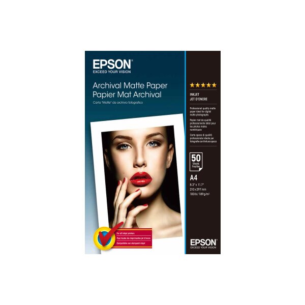 EPSON Archival Matt Paper A4 S041342 InkJet 189g 50 Blatt | Kopierpapier.ch